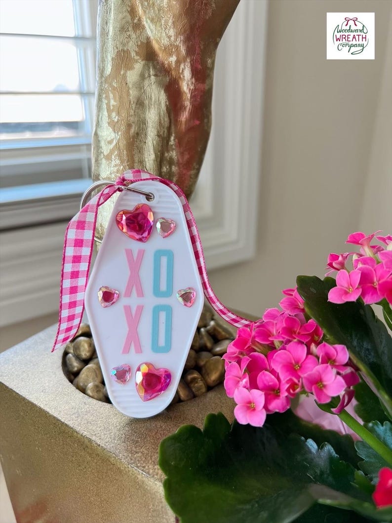 Valentines Motel Keychain Ornament: Candy Hearts, Rhinestones - Etsy