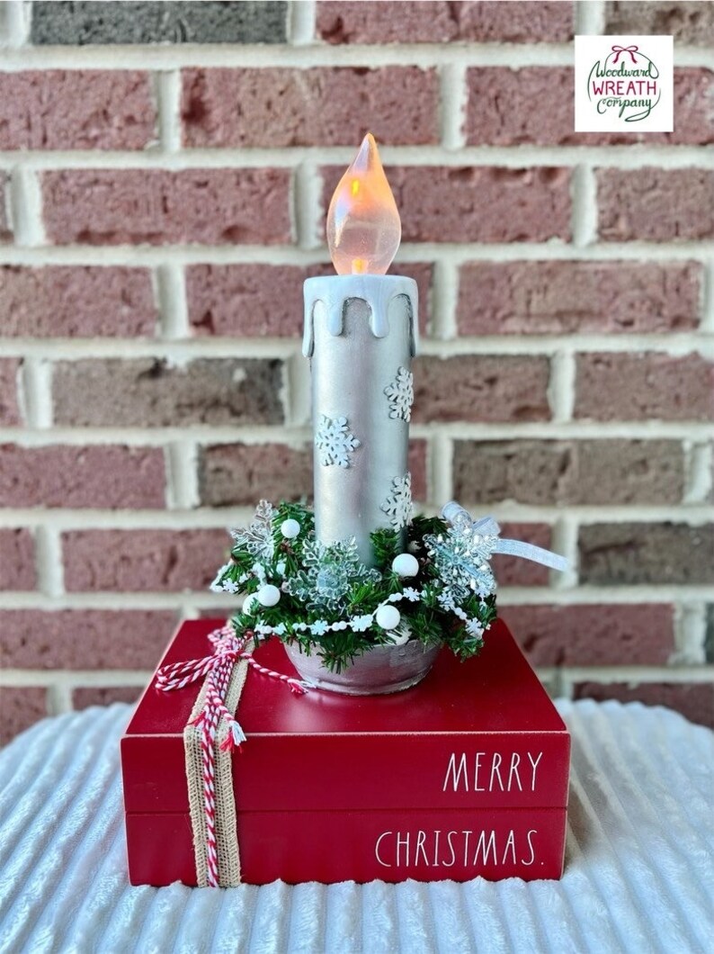 Silver Snowflake Light up Candleholder: Winter Wreath Candle Decor - Etsy