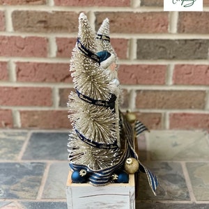 Gold and Navy Blue Santa Centerpiece Santa Centerpiece Glam | Etsy