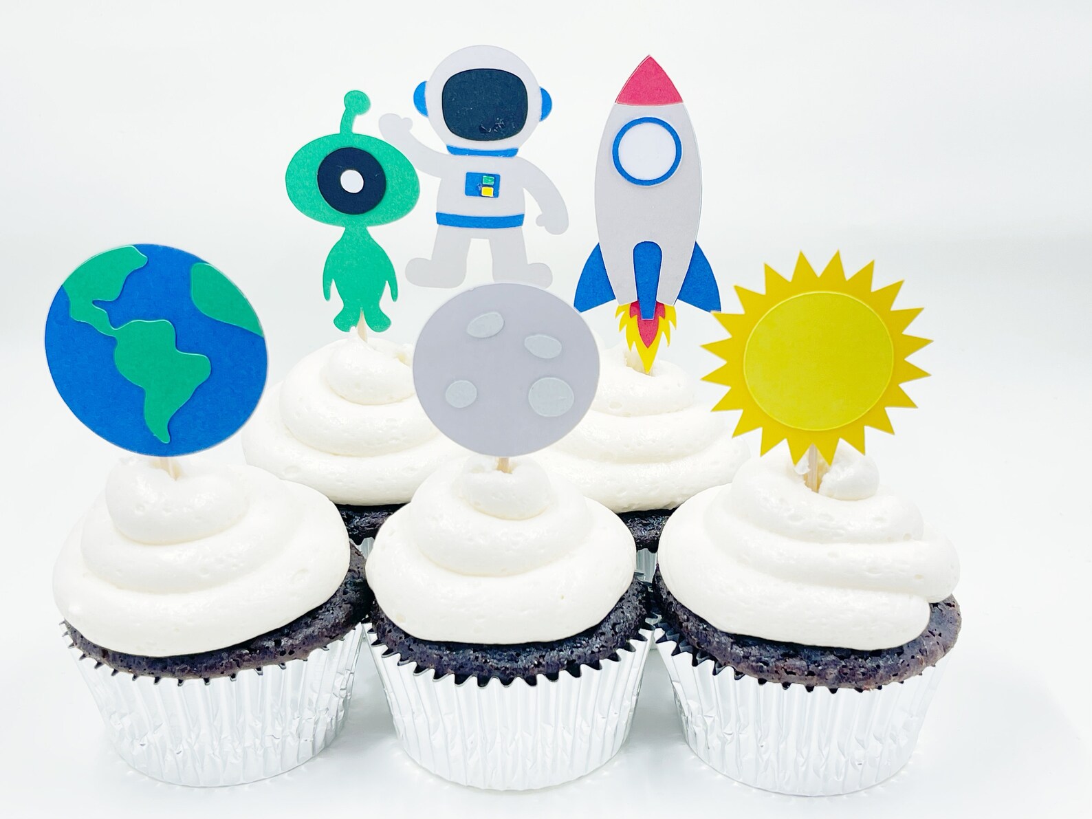 Outer Space Cupcake Toppers Space Cupcake Toppers Space | Etsy