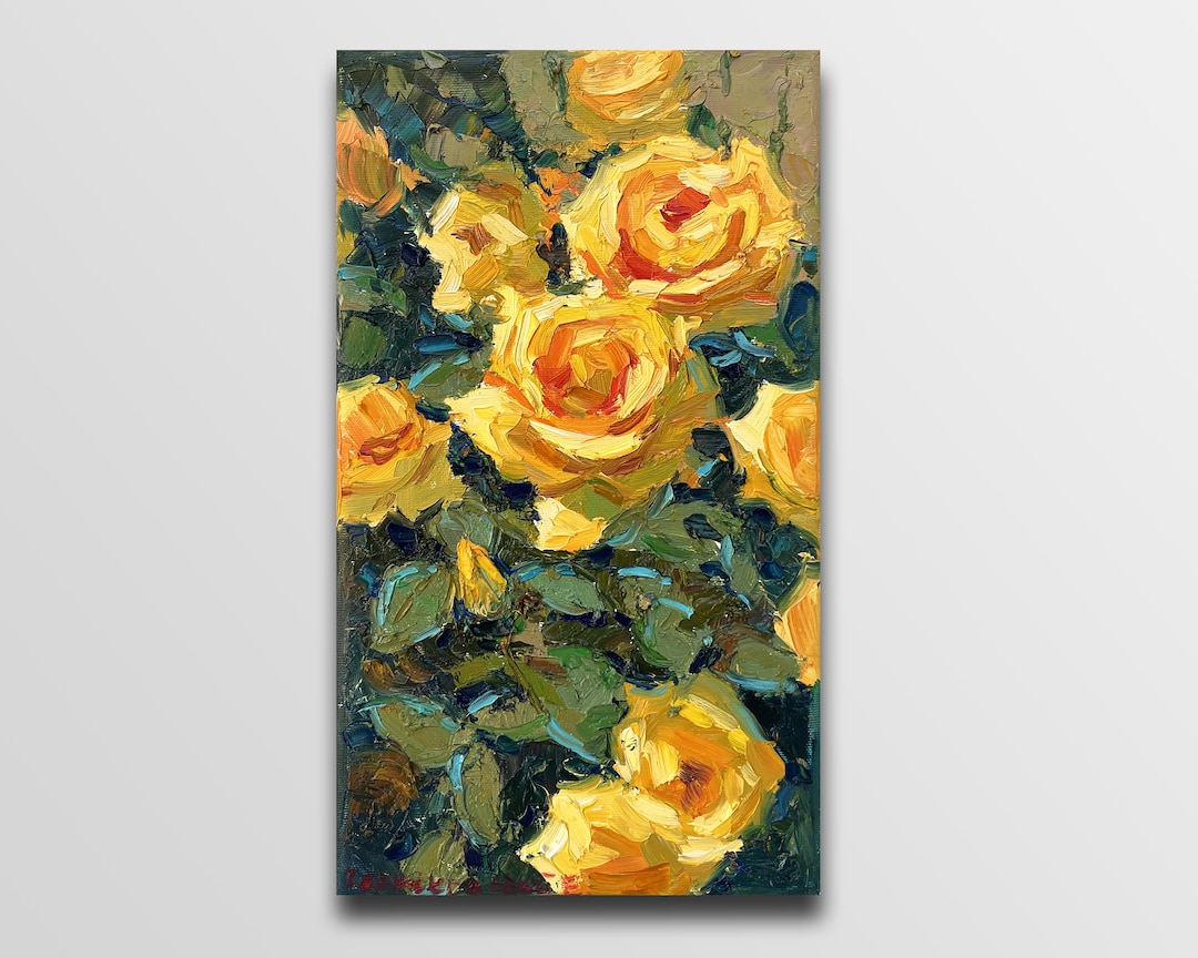 Rose Oil Painting Pink Roses Painting Rose Artwork Bouquet - Etsy