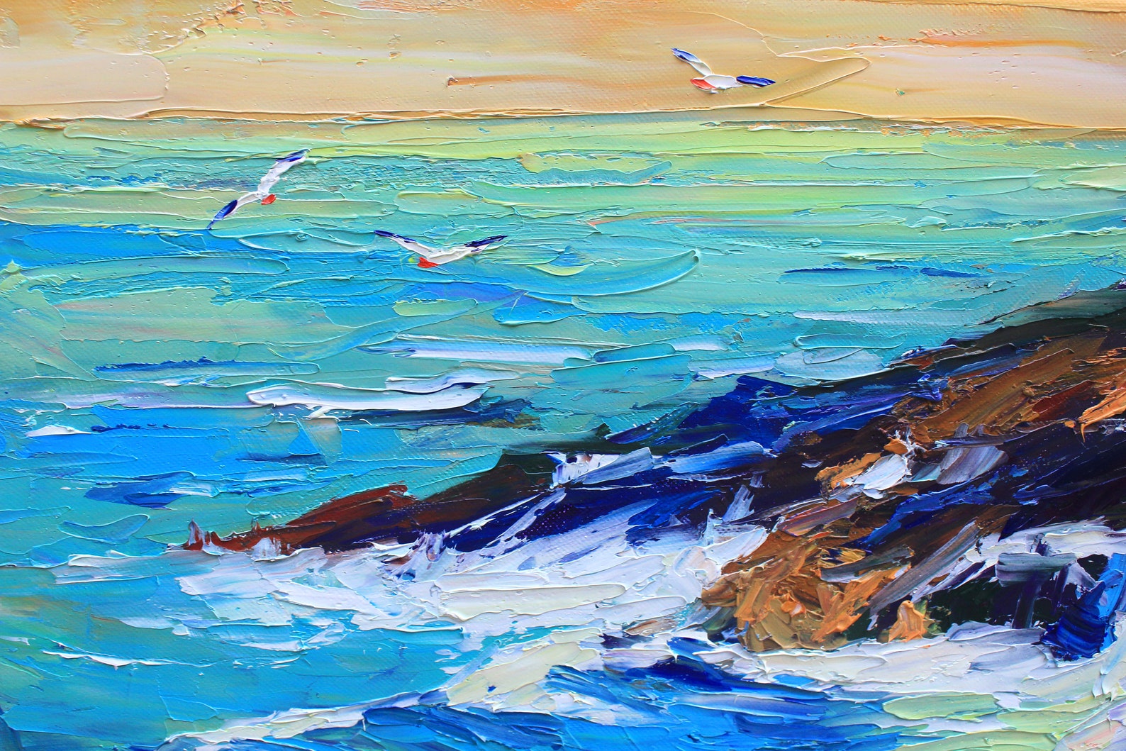 Marine painting marine landscape art great ocean art modern | Etsy