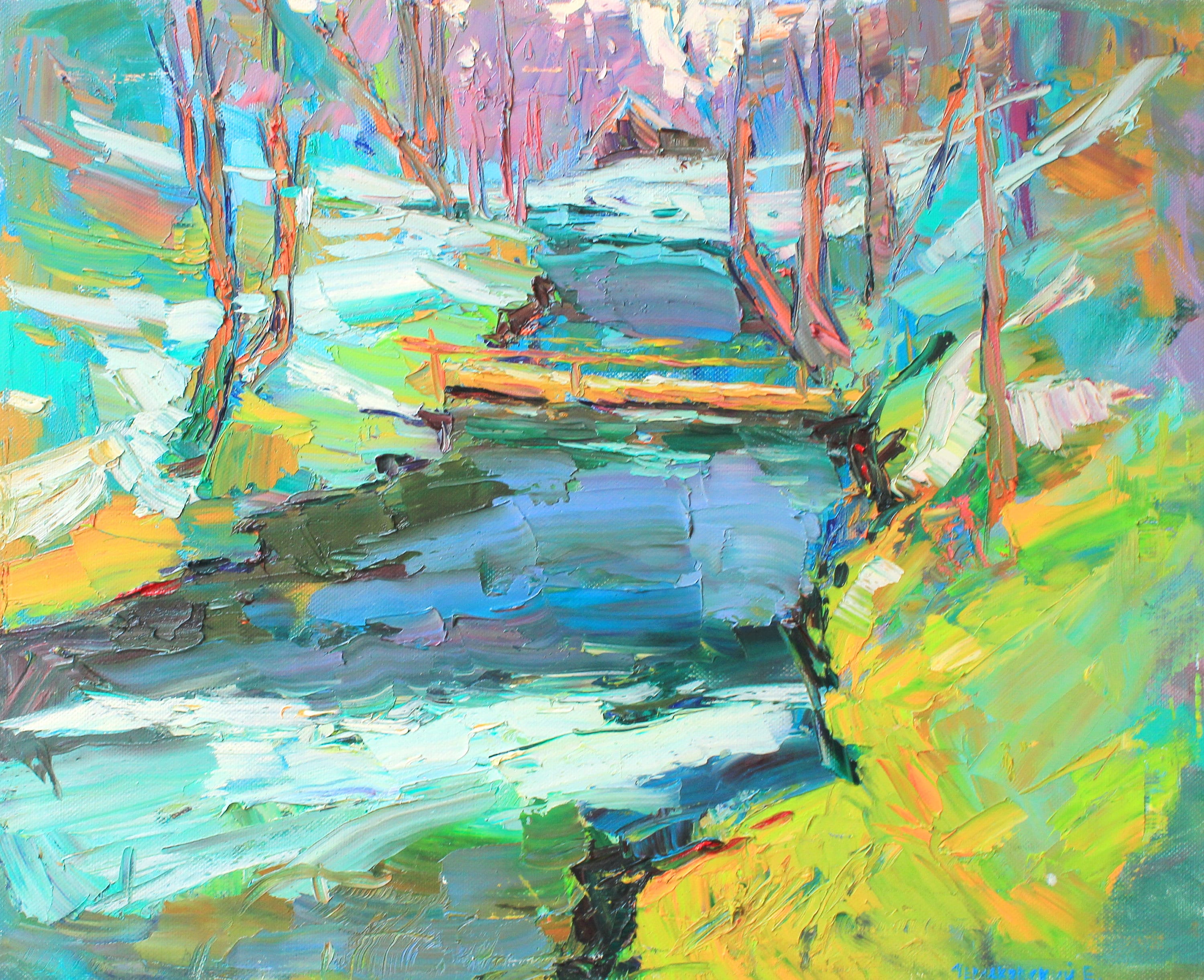 River Artwork River painting Riverscape Painting River | Etsy