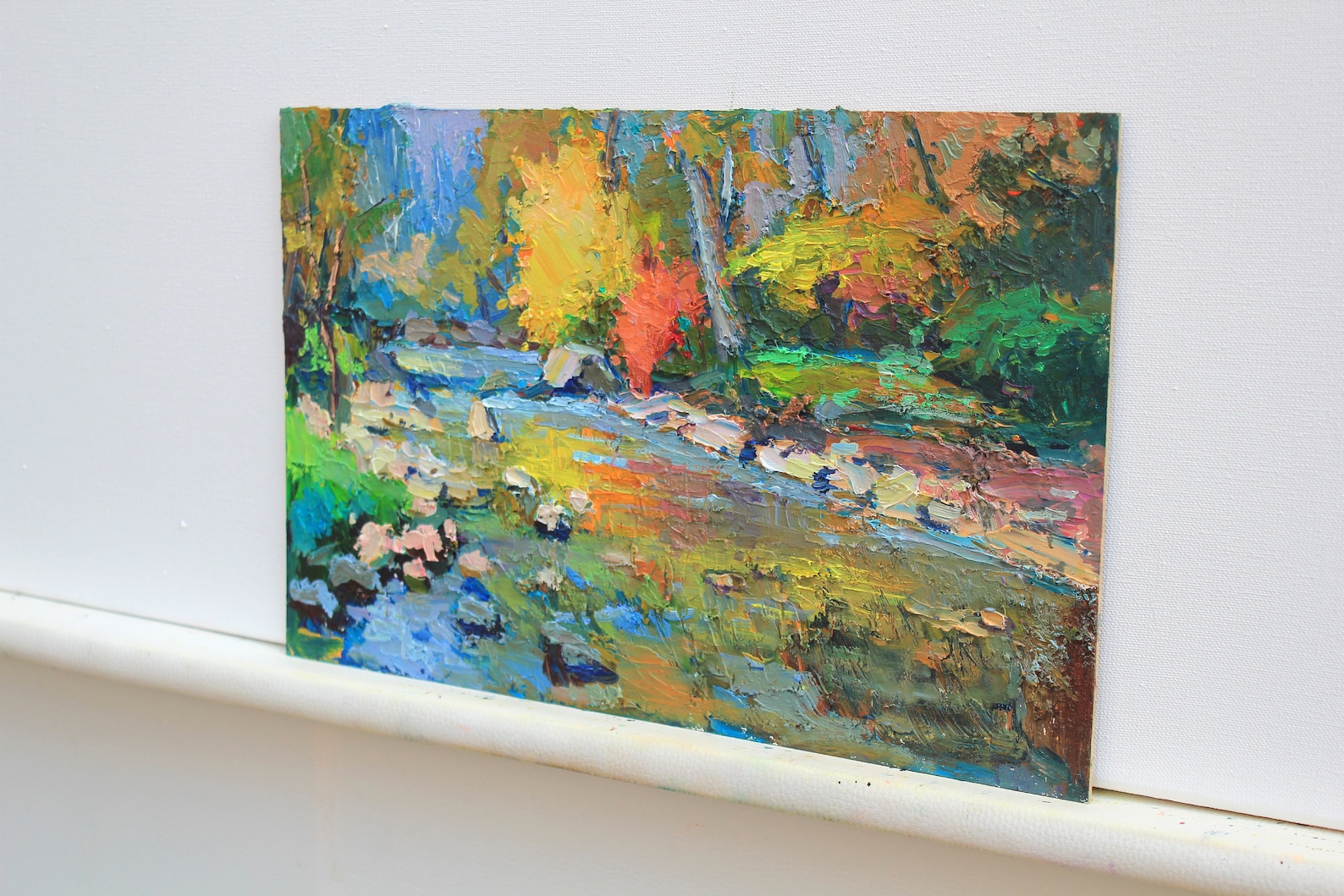 River stones River Artwork River painting Riverscape Painting | Etsy