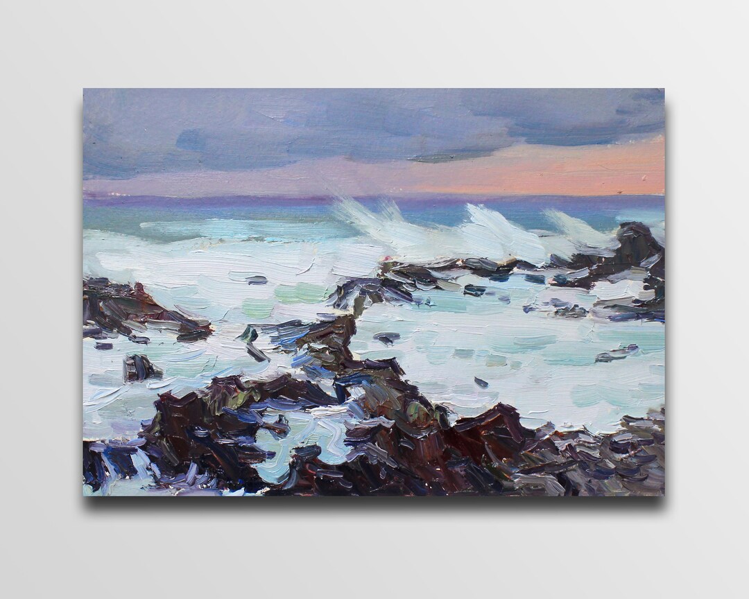 Seafront Painting Sea Painting Oil Seascape Painting Waves Ocean Oil ...