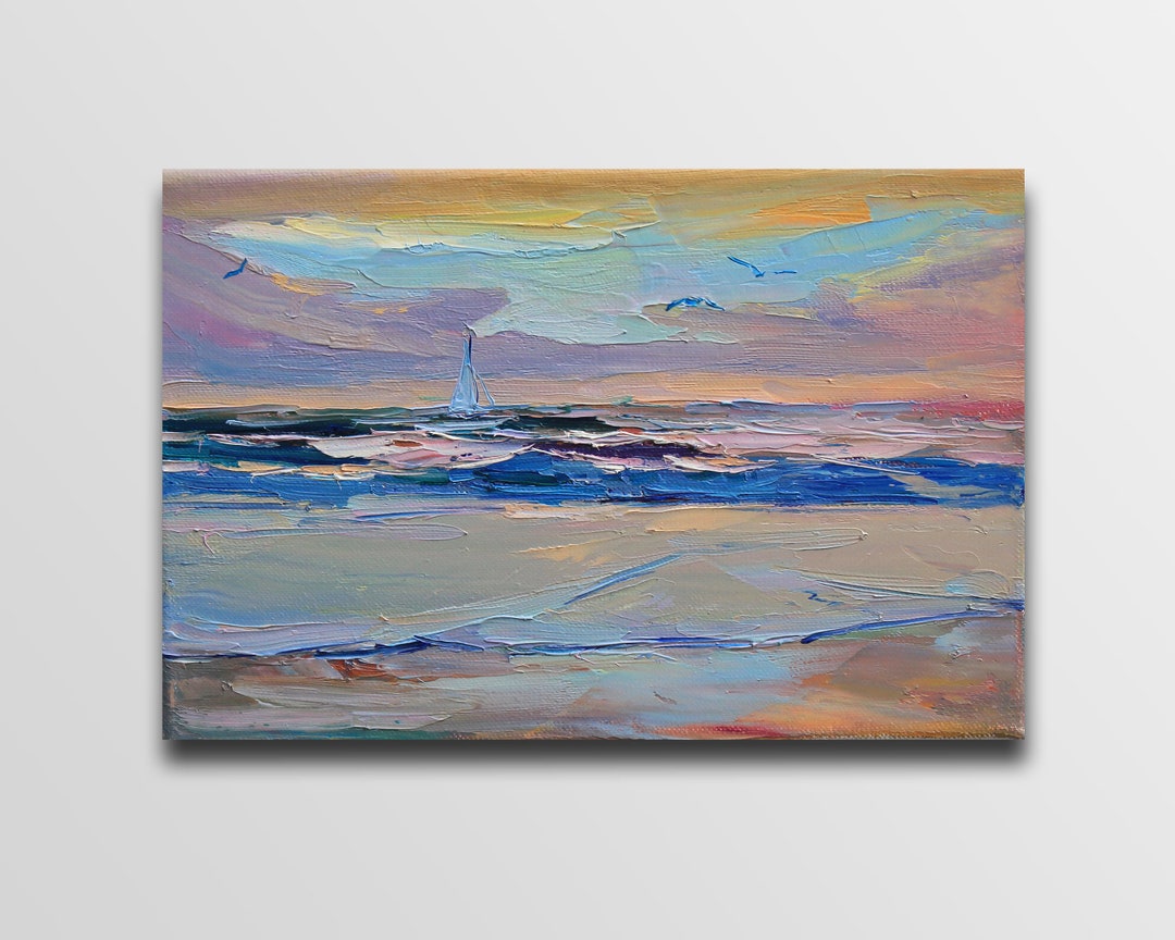 Sunrise Painting Dawn Painting Oil Sea Dawn Painting Ocean Sunrise ...