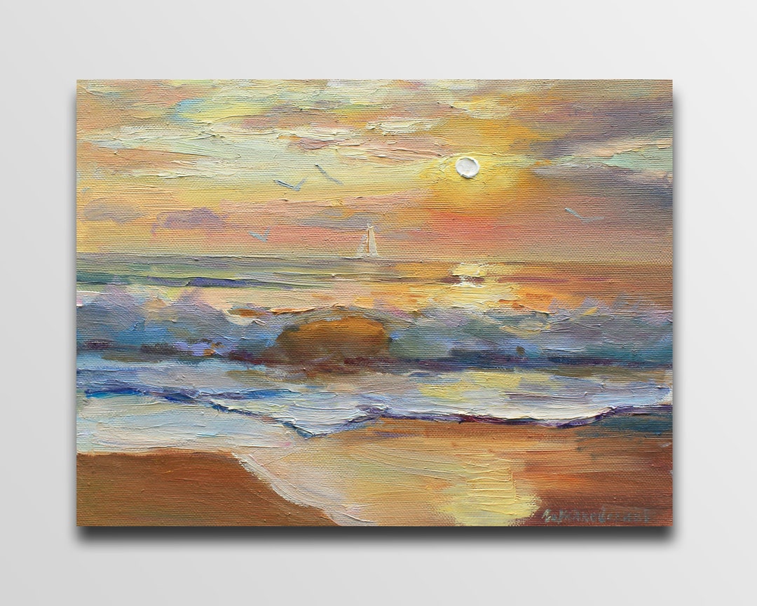 Dawn Painting Sunrise Painting Oil Sea Dawn Painting Ocean Sunrise ...