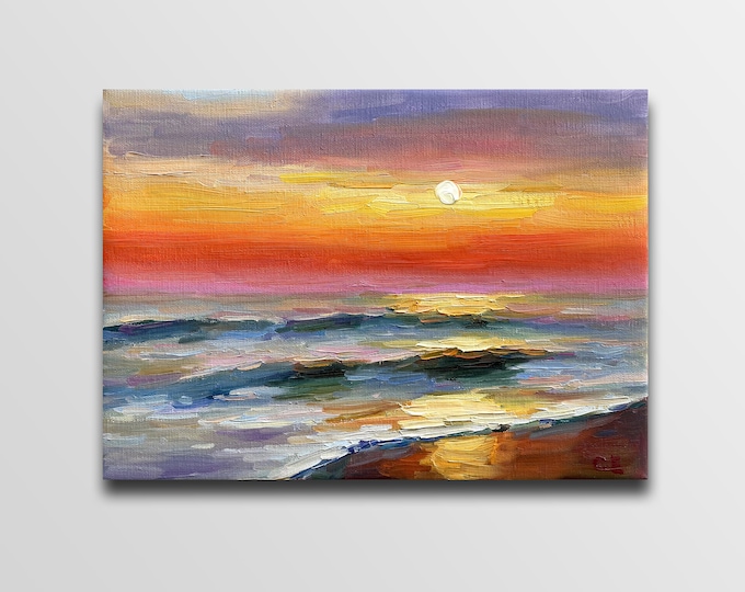 Dawn Painting Sunrise Painting Oil Sea Dawn Painting Ocean Sunrise ...