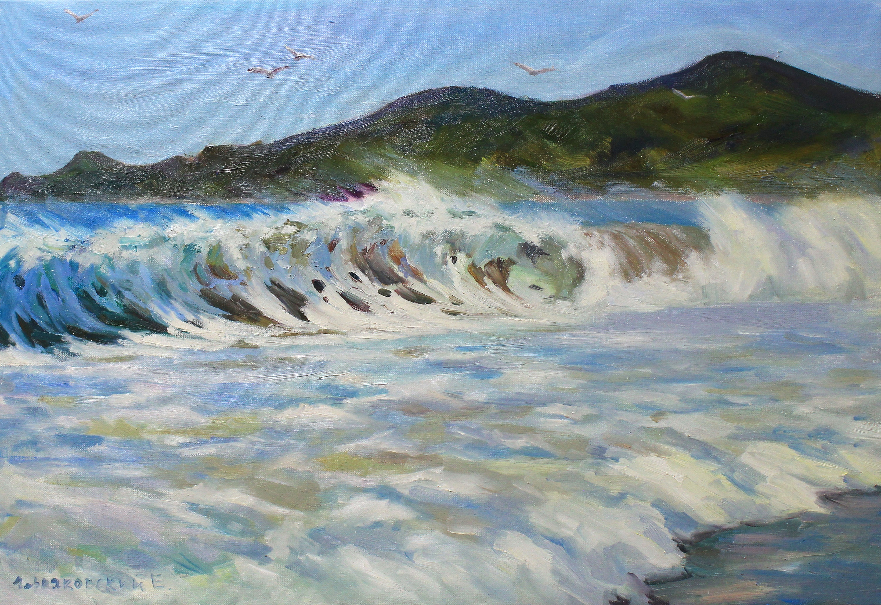 Sea Painting Oil Seascape Painting Waves Ocean Oil Painting Home Decor ...