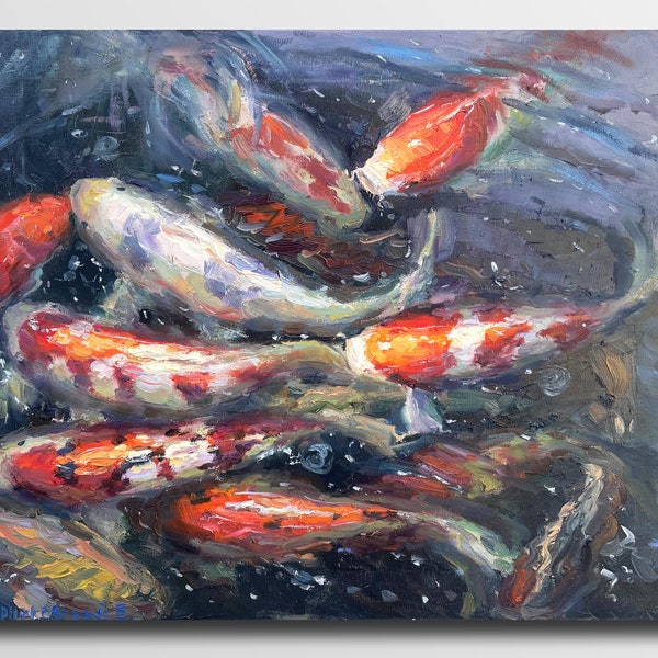 Koi Fish Painting - Etsy