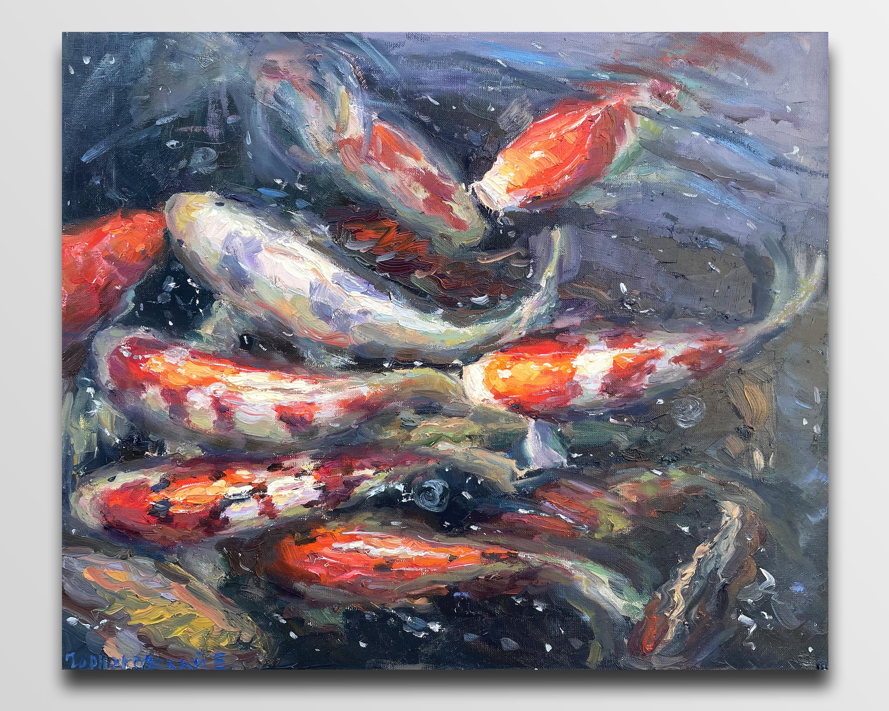 Koi Fish Oil Painting