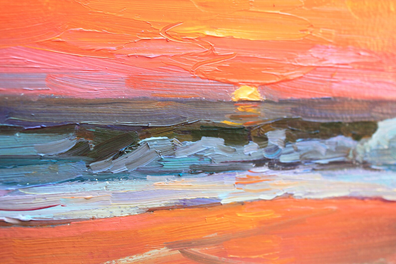 Dawn Painting Sunrise Painting Oil Sea Dawn Painting Ocean | Etsy