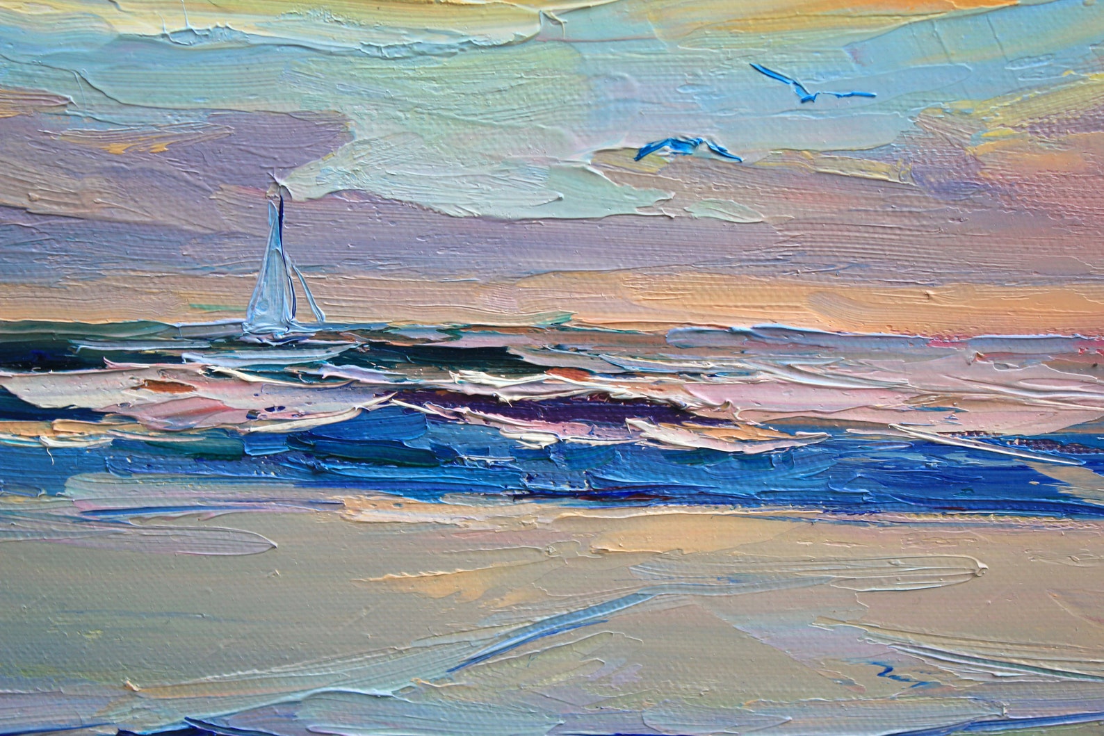 Sunrise Painting Dawn Painting Oil Sea Dawn Painting Ocean - Etsy