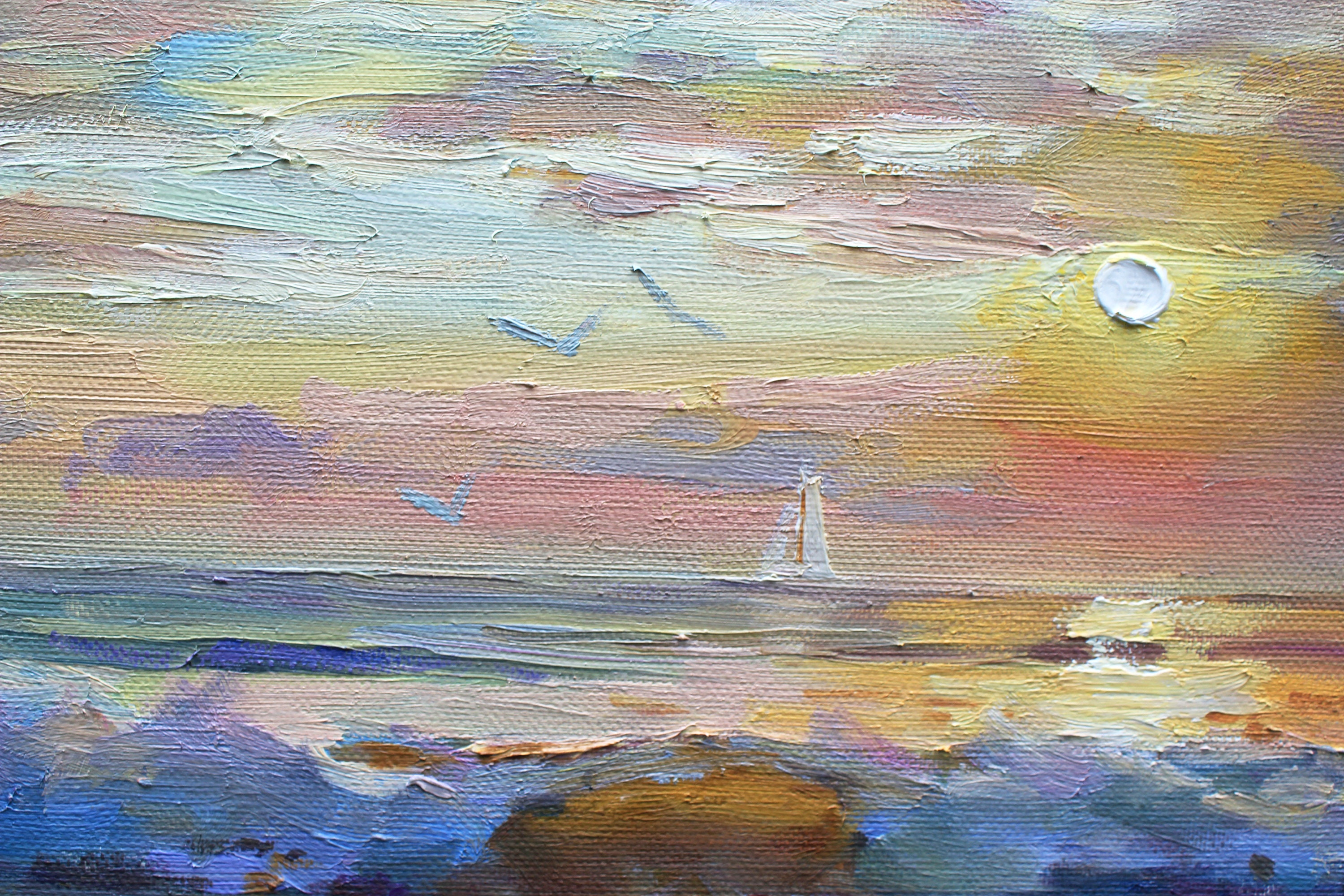 Dawn Painting Sunrise Painting Oil Sea Dawn Painting Ocean Sunrise ...