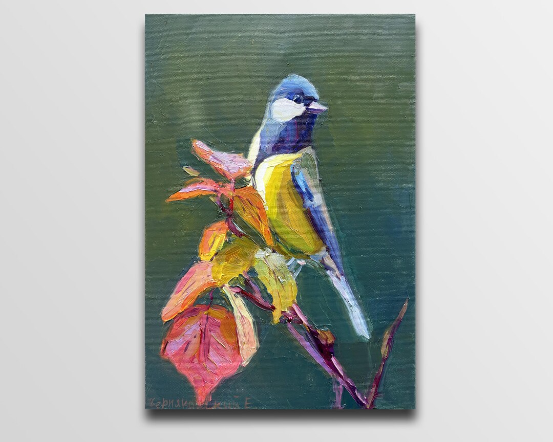 Original Bird Oil Painting, Cheep Art, Small Plein Air Artwork - Etsy