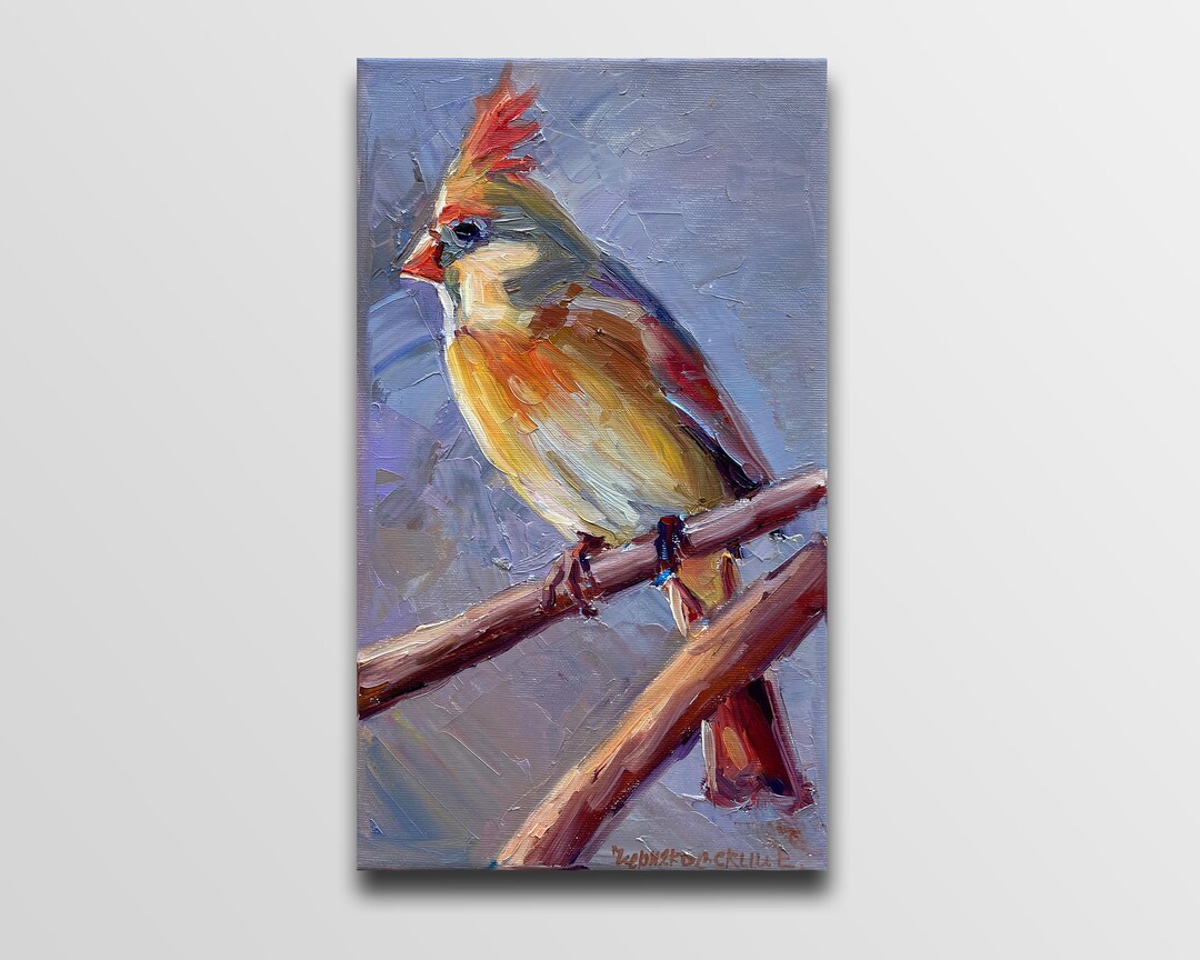 Bird Painting - Small Oil Painting, Bird Artwork Bird Lover Gift ...