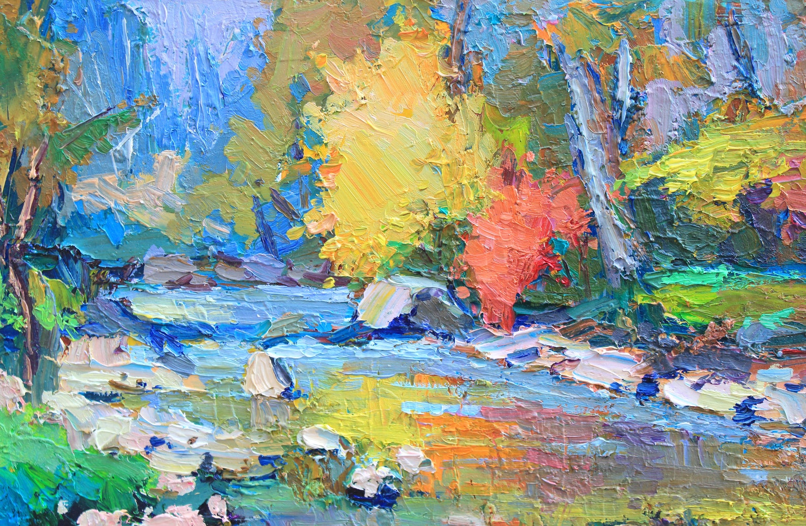 River Stones River Artwork River Painting Riverscape Painting - Etsy UK