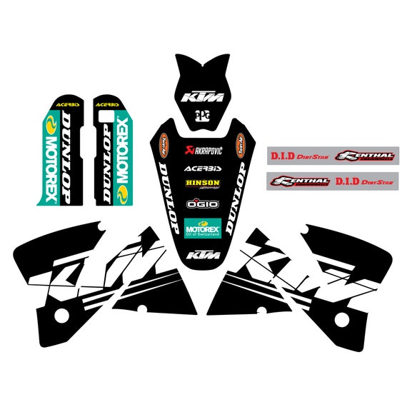 KTM BLACK Factory Graphics Decals Kit for EXC 250 300 350 400 - Etsy