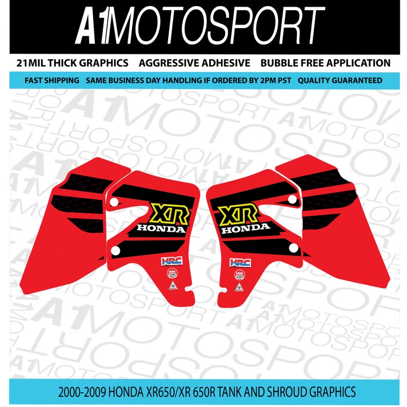 Honda 2000-2009 XR 650 XR650 650R Shrouds and Fuel Tank FX Decals ...