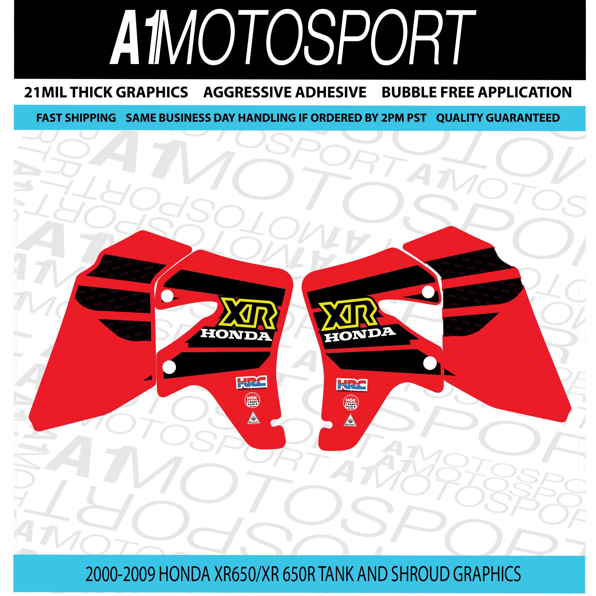 Honda 2000-2009 XR 650 XR650 650R Shrouds and Fuel Tank FX Decals ...