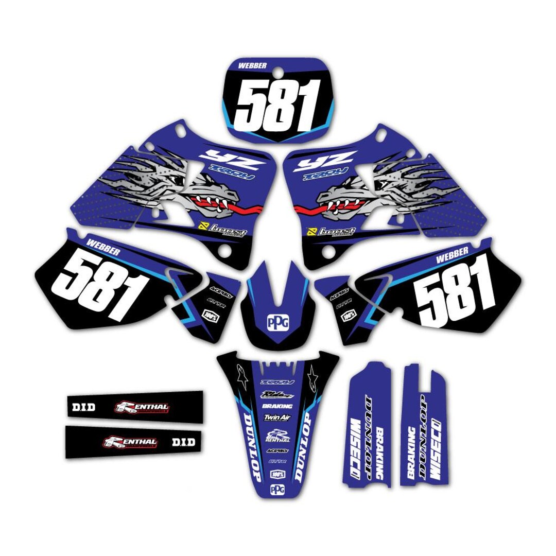 Yamaha YOT Graphic Kit YZ125 YZ250 1996 1997 1998 1999 - Etsy