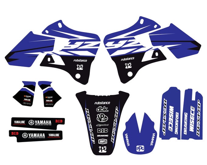 Yamaha Blue Graphic Kit YZ125 YZ250 1996 1997 1998 1999 2000 2001 - Etsy