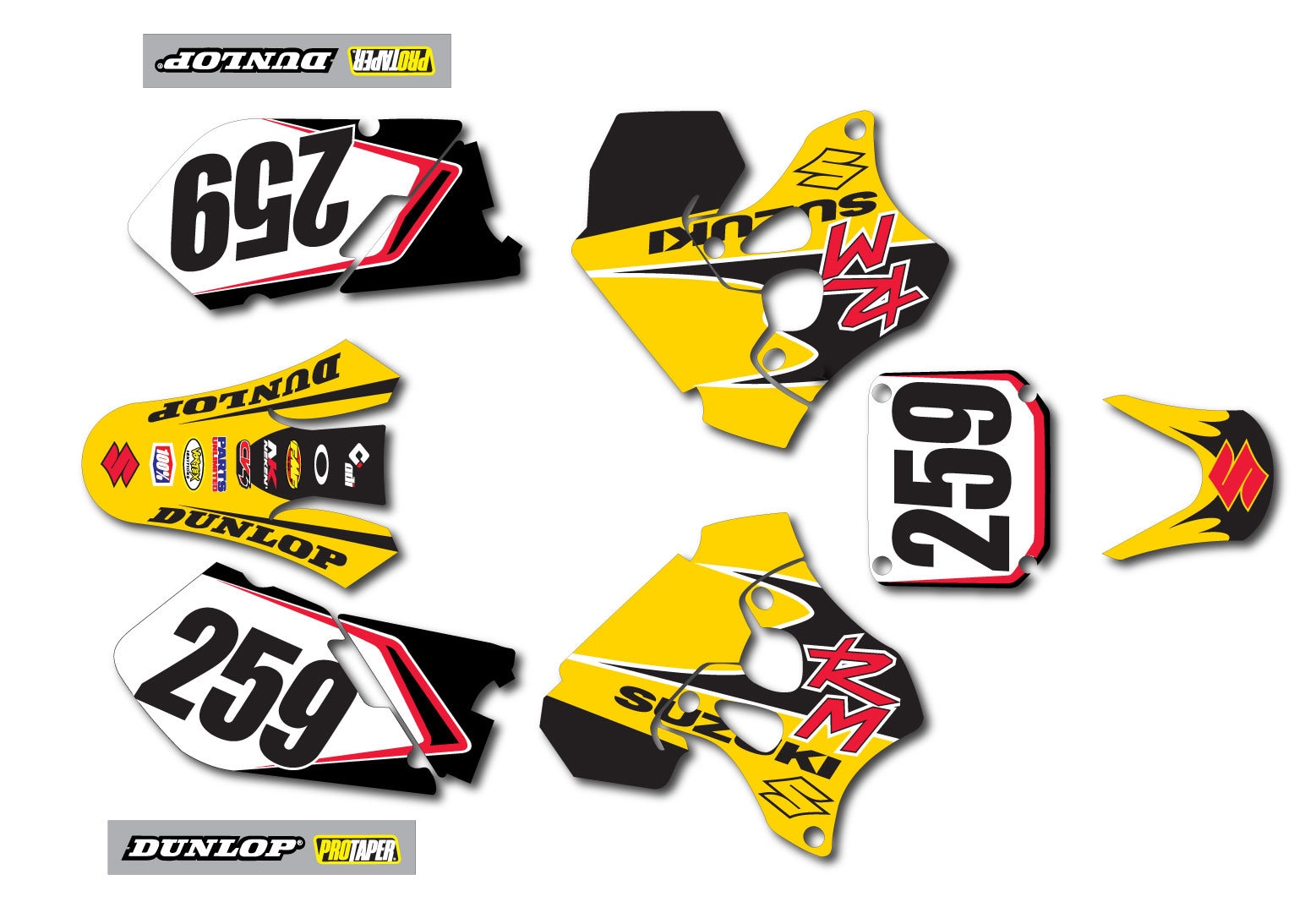 Suzuki RM 125 RM 250 Graphics Kit for 1996 1997 1998 Motocross MX Stickers Decal - Etsy