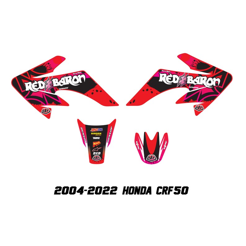 Honda CRF50 Red Baron Factory HRC Team Graphics 2004-2022 -21mil ...