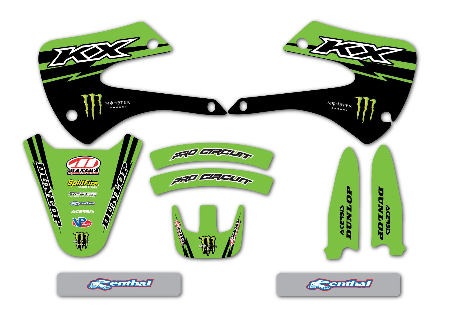 KAWASAKI KX85 Graphic Kit MX Motocross Decal Factory Sticker 2mil Fits ...