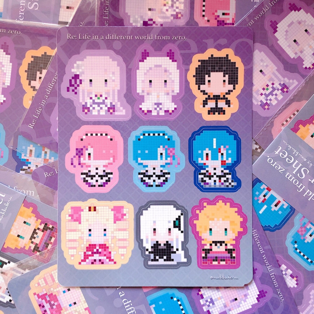 Re:zero Pixel Sticker Sheet - Etsy