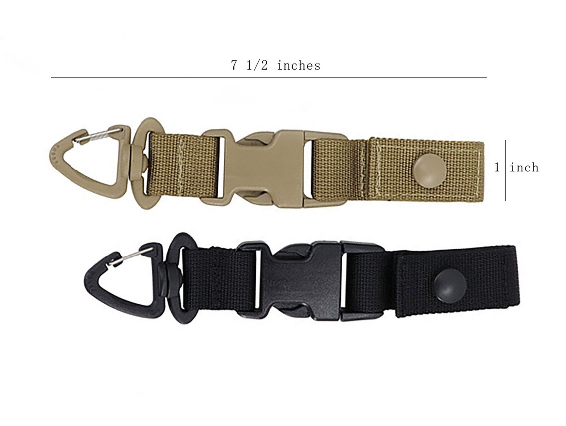 2 Pcs Tactical Triangle Carabiner Quick Detach Buckle With Snap Clip ...