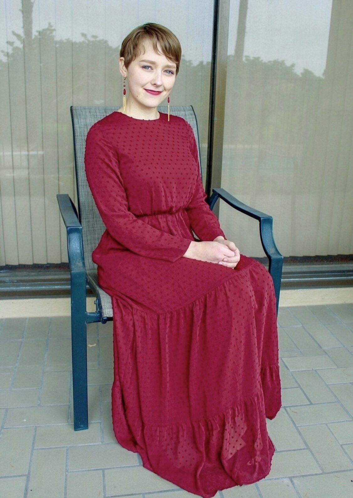 Dobby Dot Ankle Dress MAROON - Etsy UK