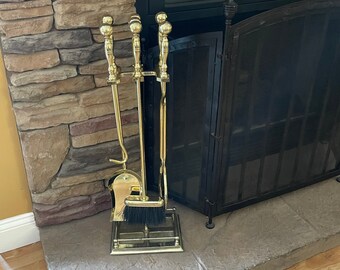 Brass Fireplace Set | Etsy
