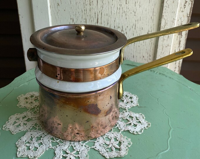 Copper Pot - Vintage Copper Double Boiler - Korean Copper Cookware - Etsy