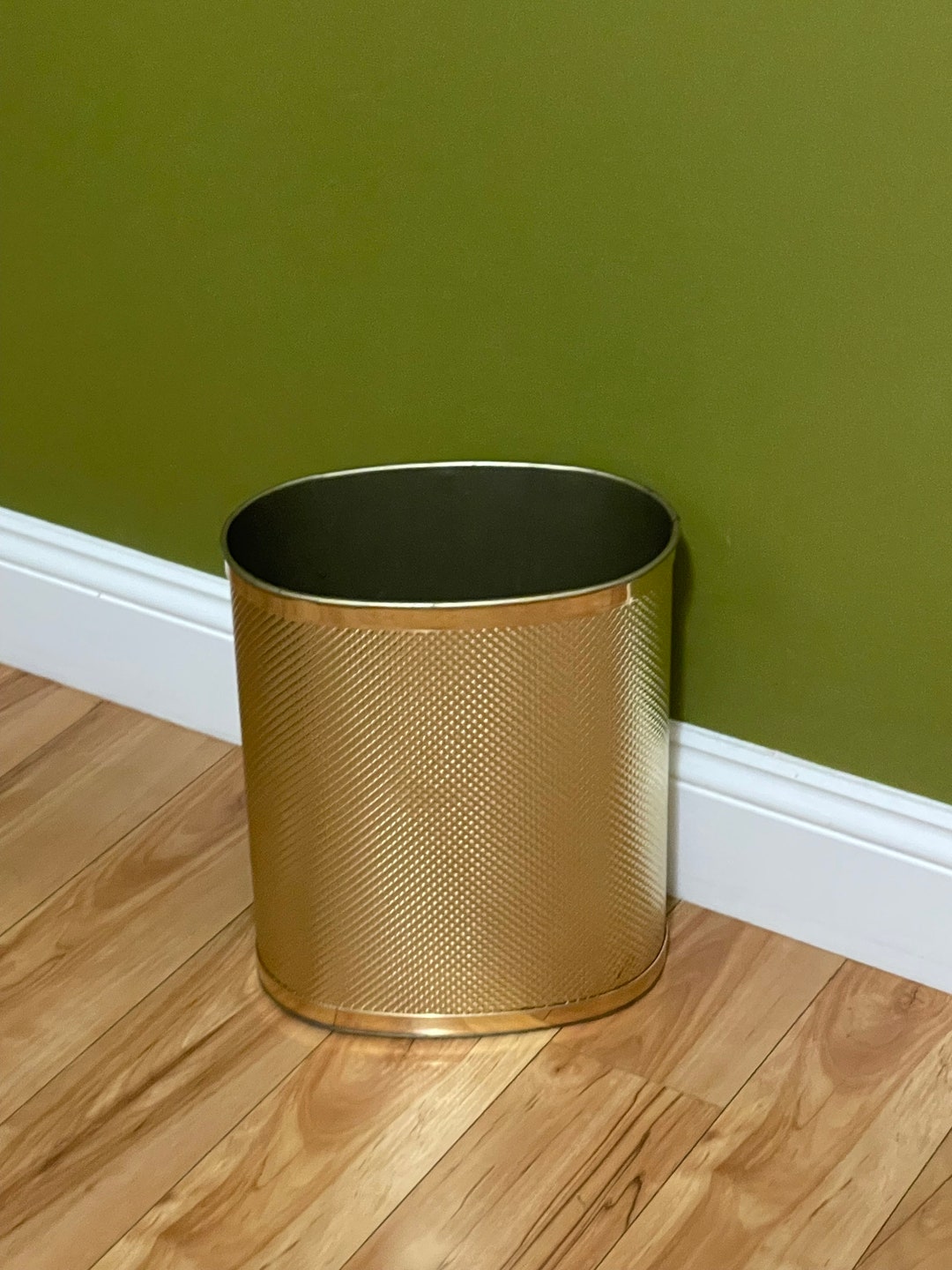 Vintage Trash Can MCM Redmon Waste Can Gold Metal Hollywood - Etsy
