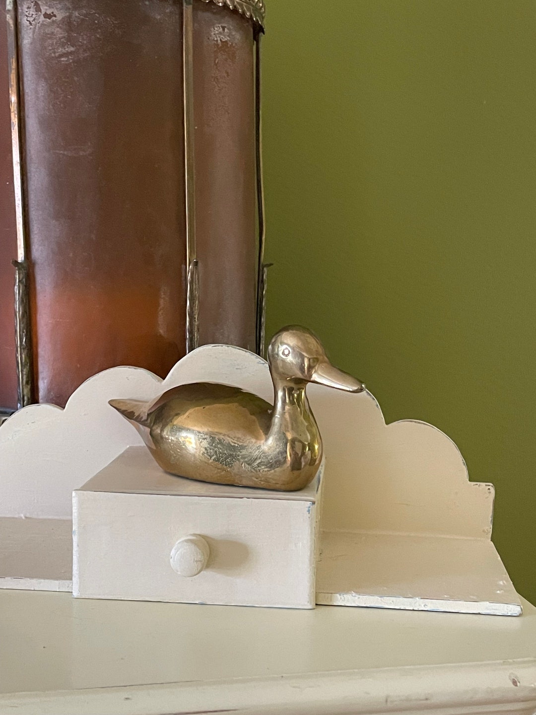 Vintage Solid Brass Duck Brass Decor Paperweight Home Office Desk Top ...