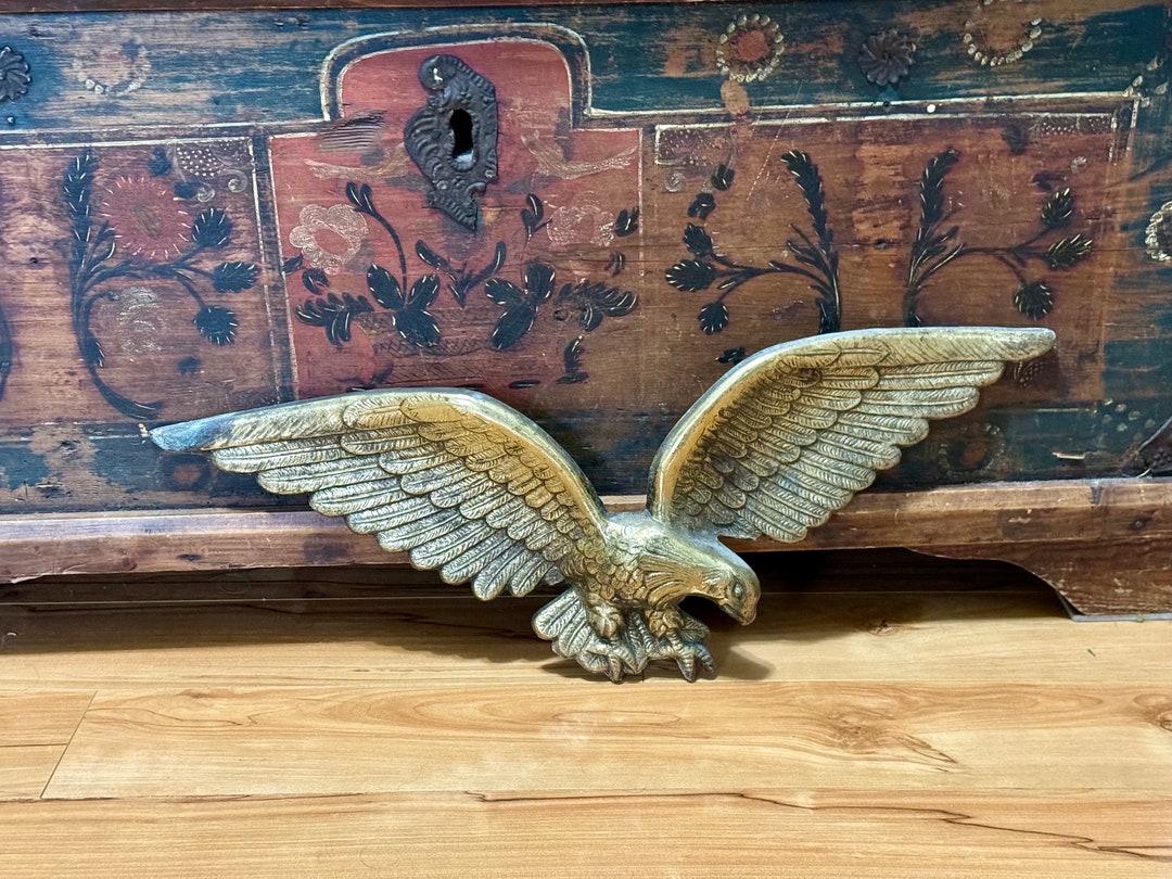 Vintage Gold Cast Iron Eagle Wall Plaque Federal Gallery Wall Addition Man Cave USA Decor ...