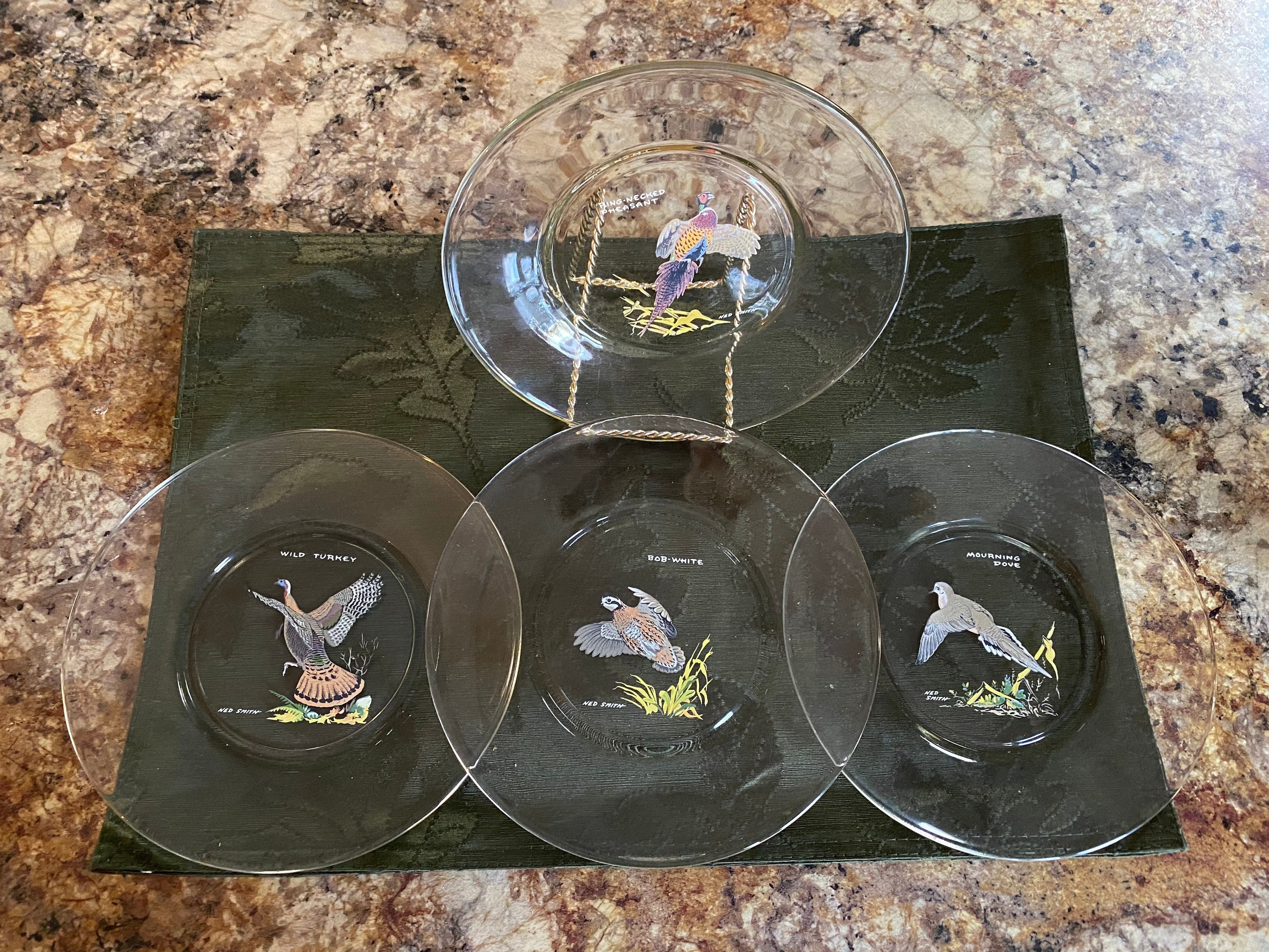 Vintage Ned Smith Plates Set of Four Hand Painted Plates | Etsy