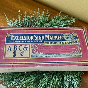 Stamp Set Vintage Excelsior Sign Marker Set Craft Set | Etsy