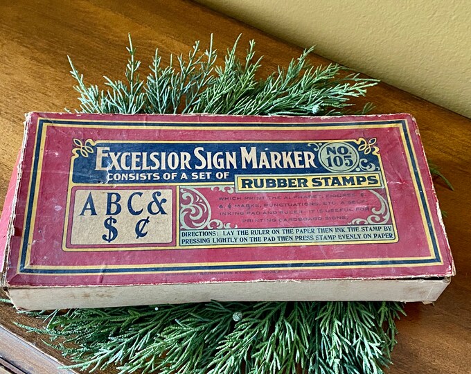 Stamp Set Vintage Excelsior Sign Marker Set Craft Set - Etsy