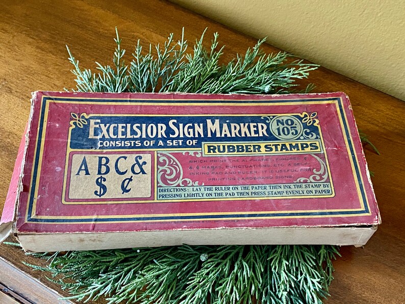 Stamp Set Vintage Excelsior Sign Marker Set Craft Set | Etsy