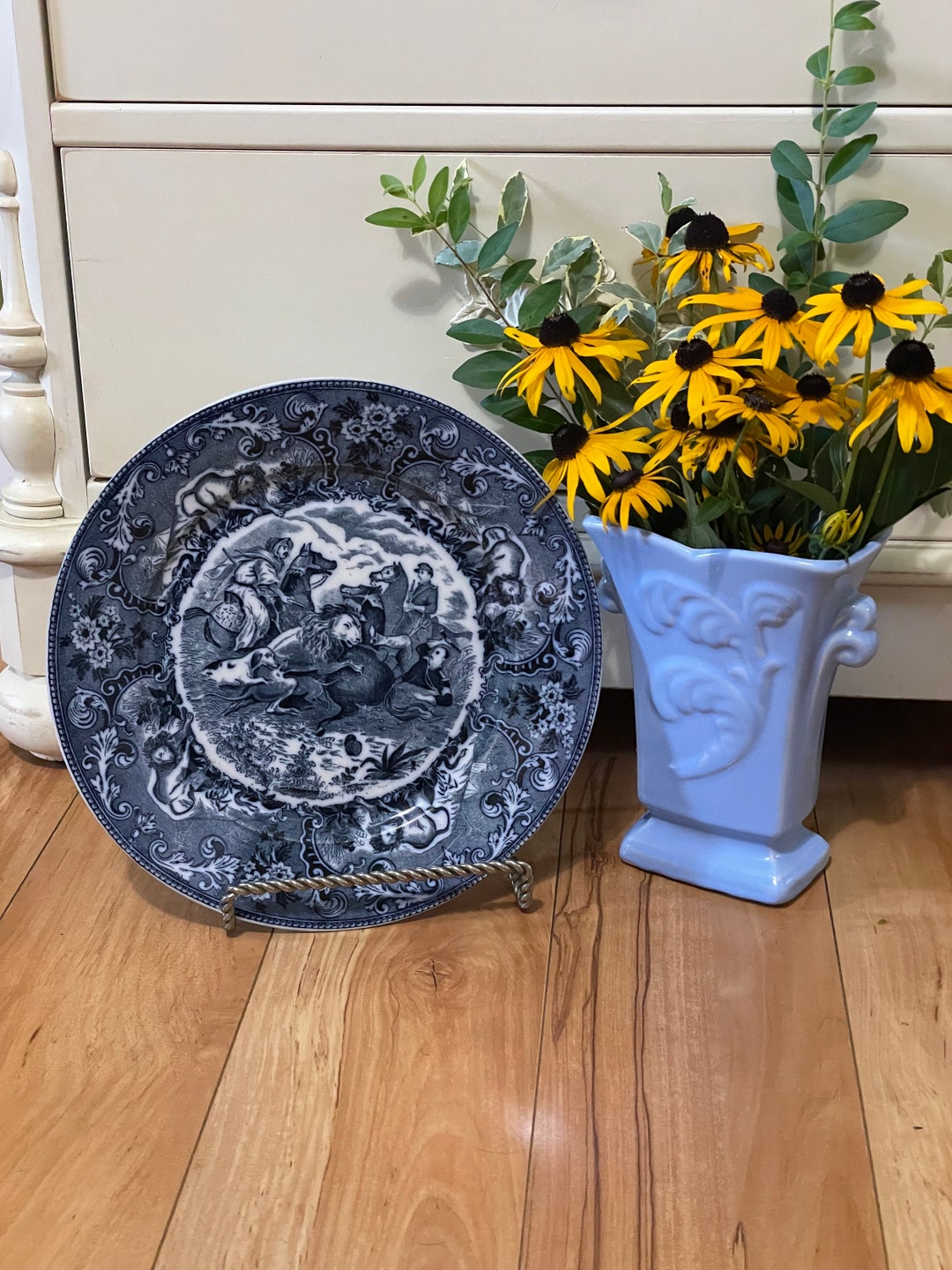 Vintage Delft Plate Blue and White Societe Chamique Maestright ...