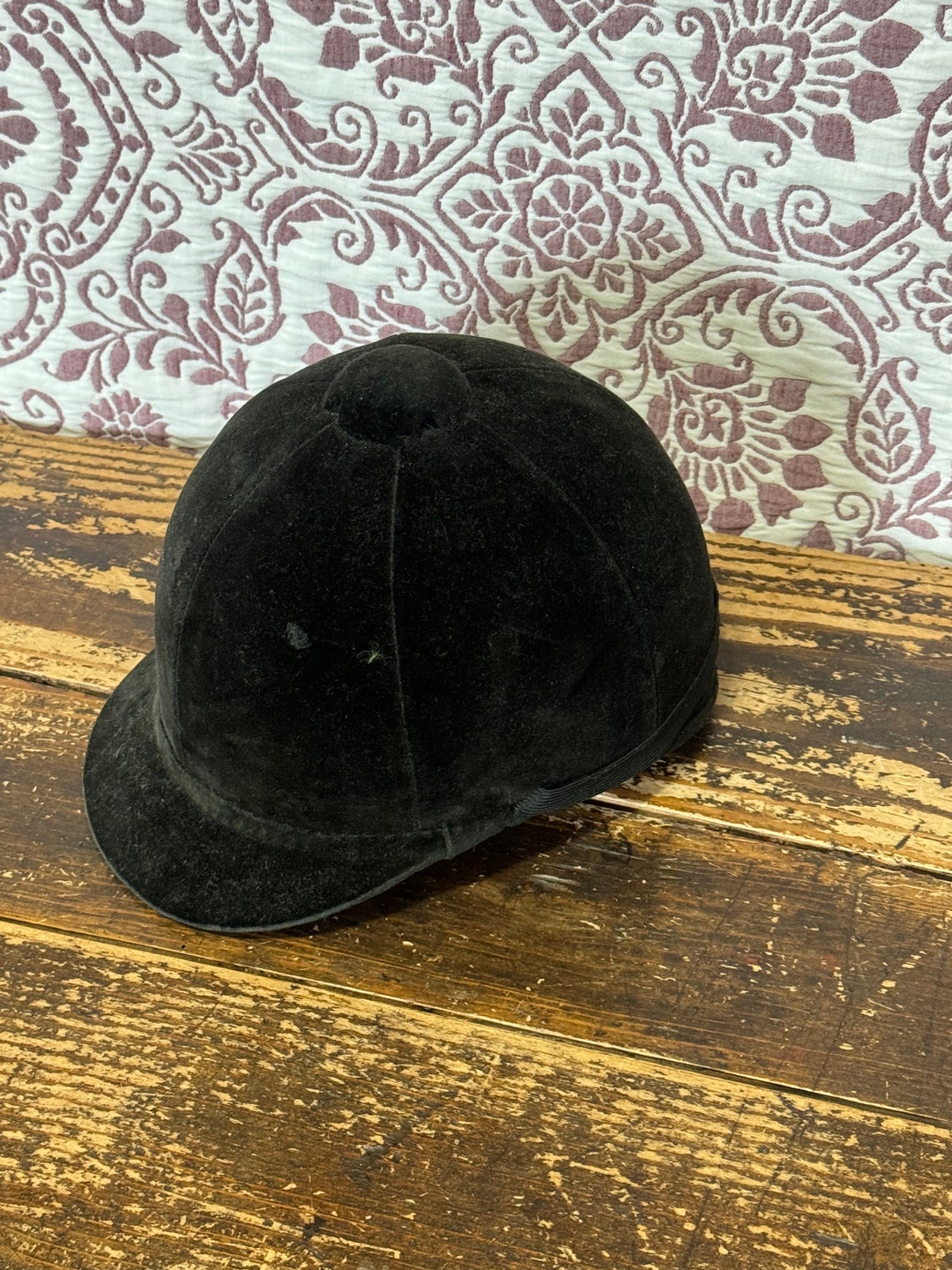 Vintage Brown Velvet Equestrian Helmet English Style Riding Helmet ...