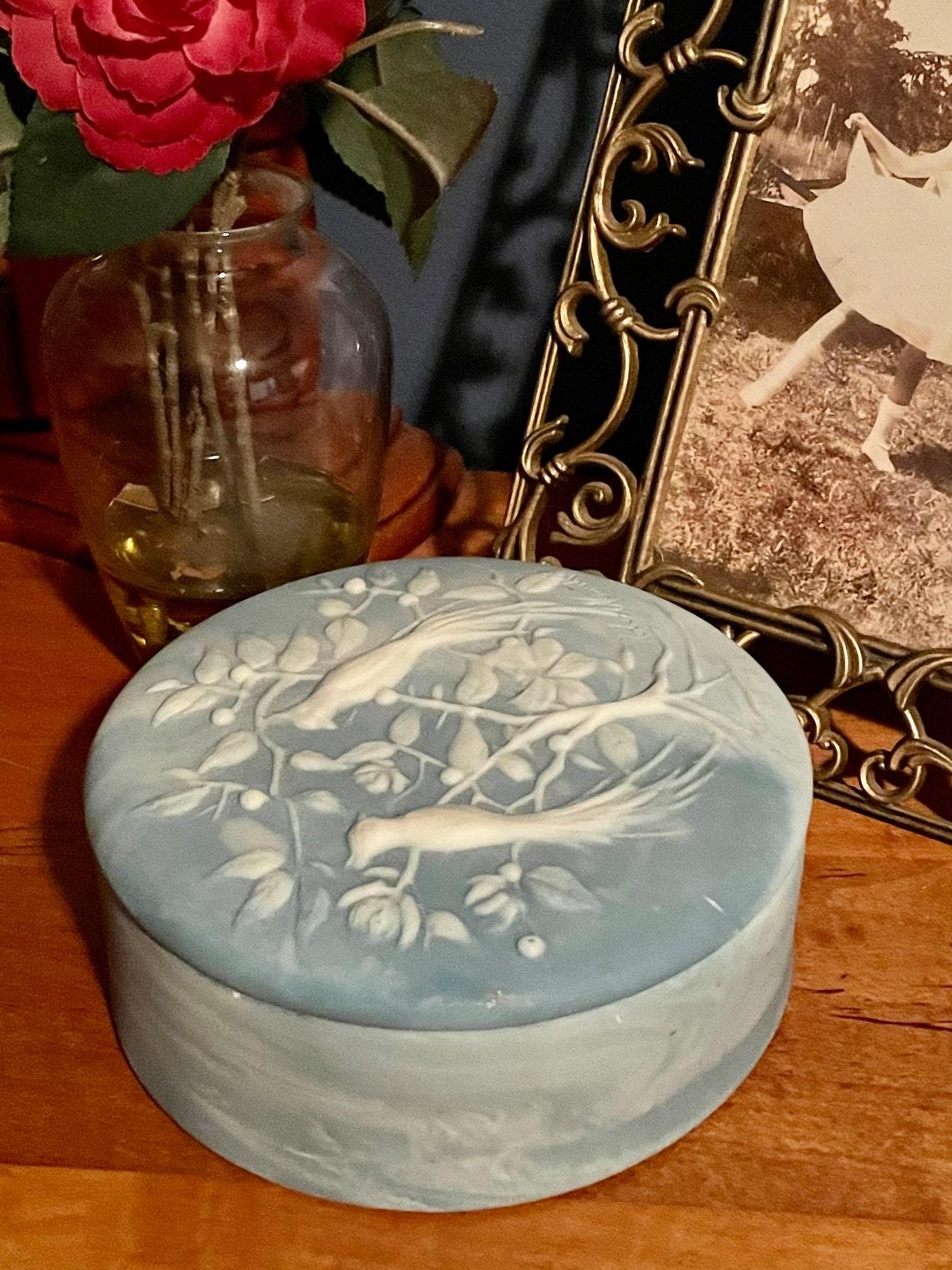 Stone Storage Box Vintage Incolay Lidded Box Collectible - Etsy