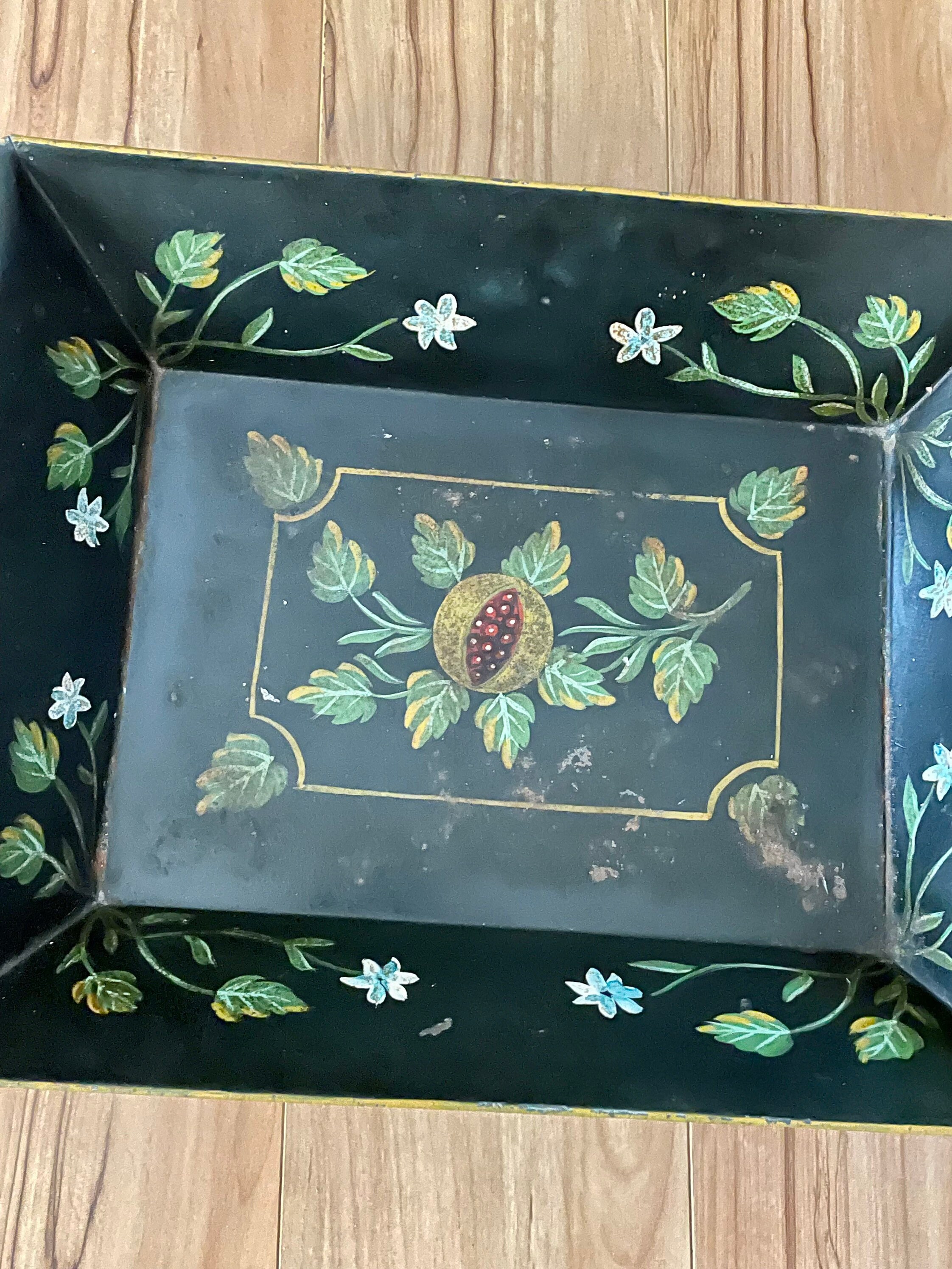 Home & Living Decorative Trays Hand Painted Metal Tray Wall Decor ...