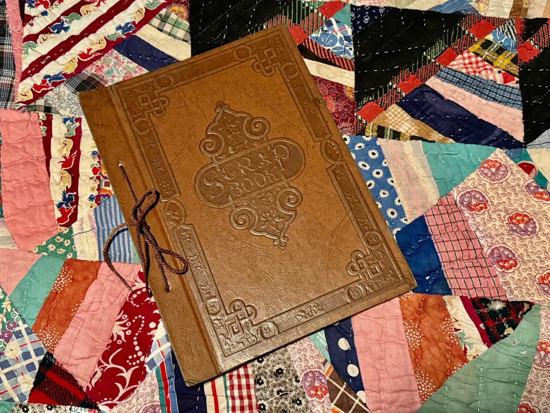 Vintage Leatherette Scrapbook Photo Album Diary Journal Keepsake Book ...