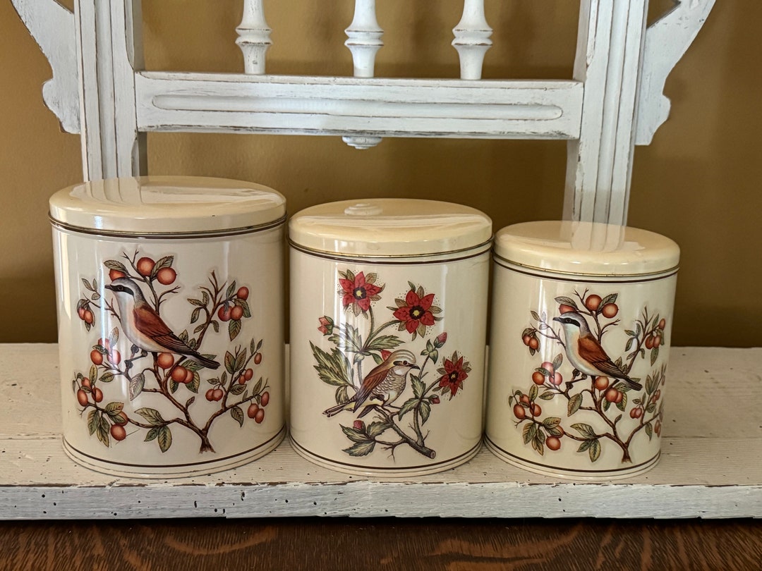 Sweet Vintage Daher Design Canister Set Retro Kitchen Decor Orange ...