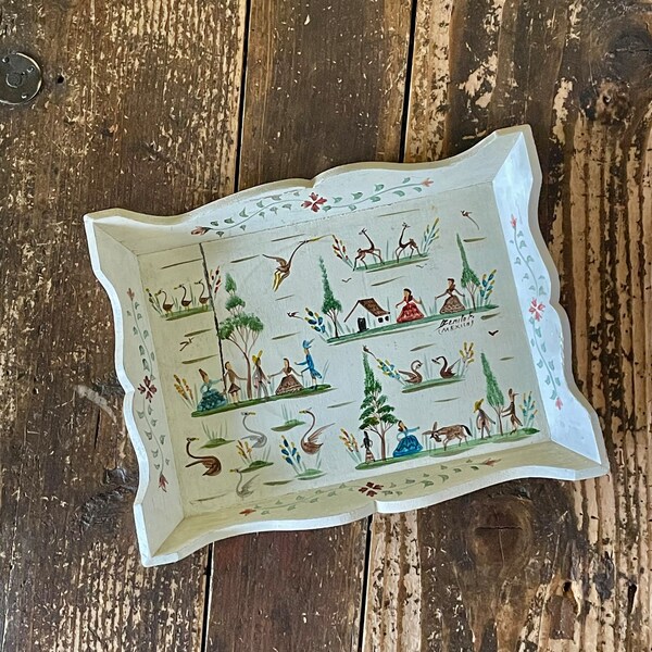 Hand Painted Wood Tray - Etsy