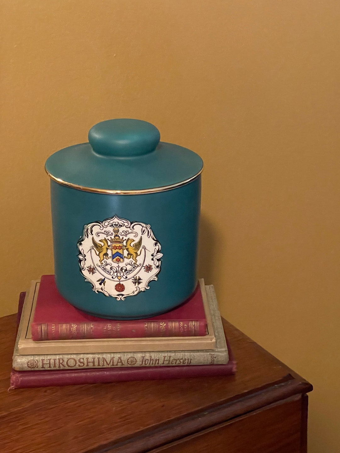 Unique Vintage Imperial Cube Cut Humidor Ceramic Humidor Canister ...