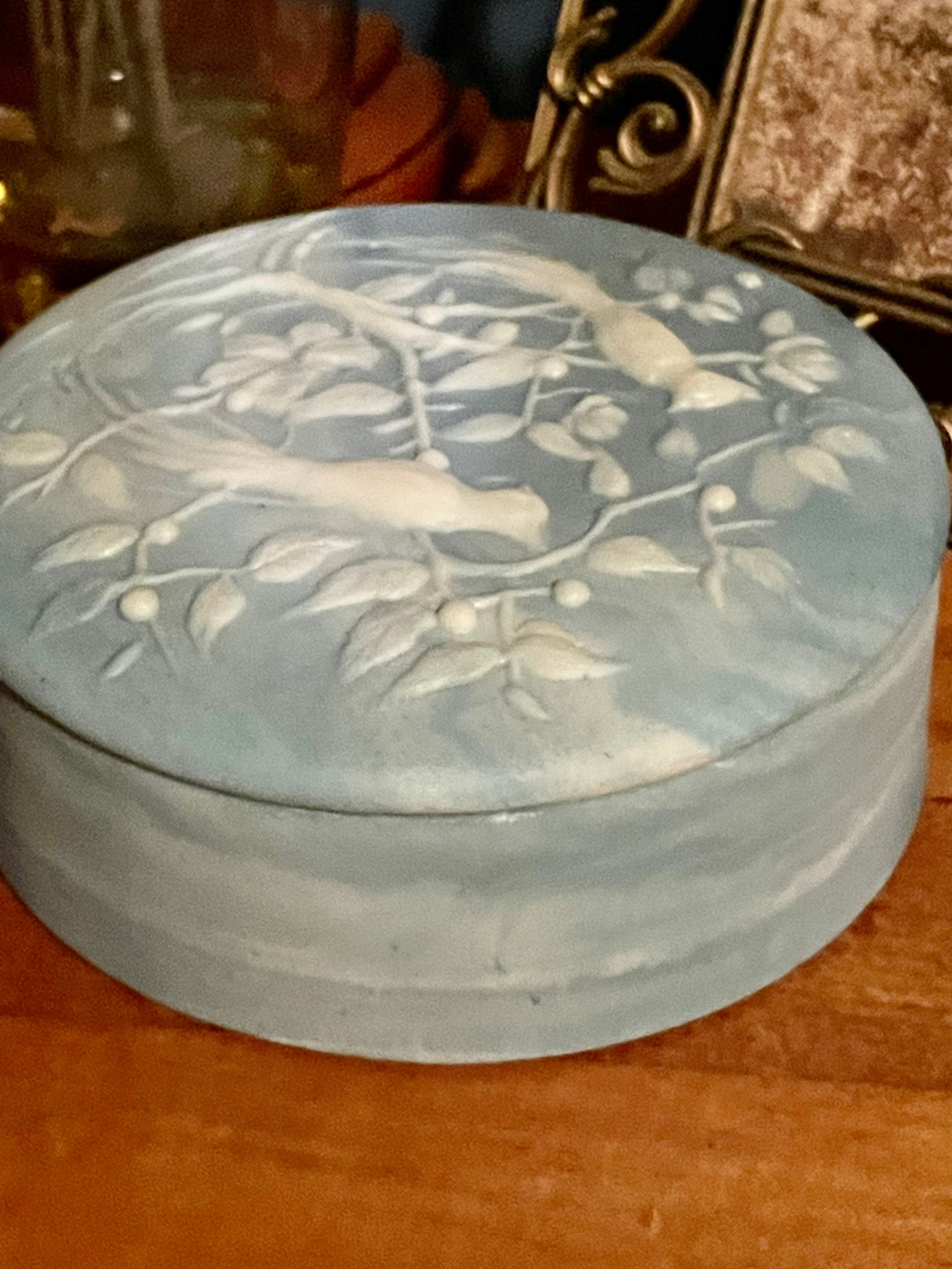 Stone Storage Box Vintage Incolay Lidded Box Collectible - Etsy